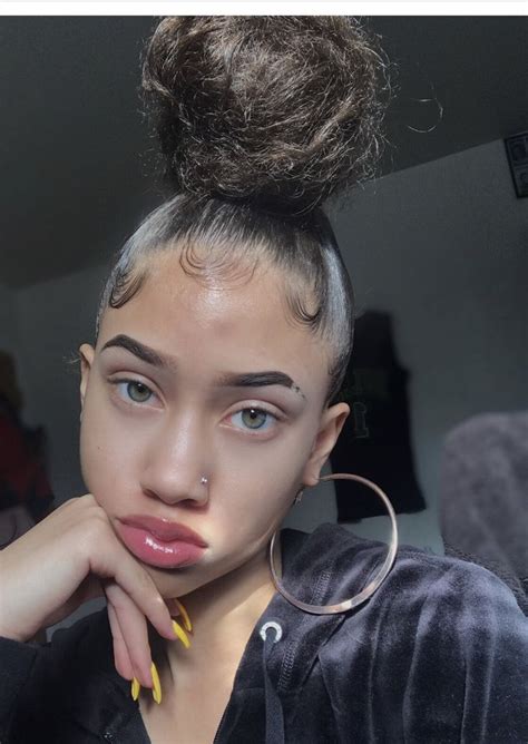 Baddie Hairstyles Bun Hairstyles Eyebrow Slits Curly Hair Styles