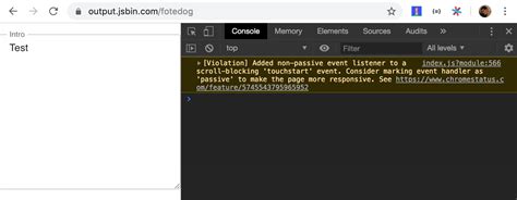 [violation] added non passive event listener to a scroll blocking
