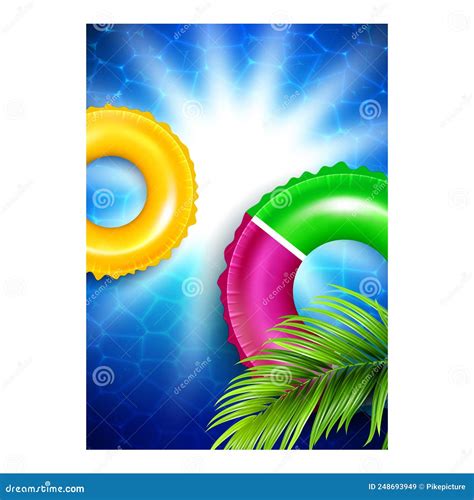 Summer Party At Swimming Pool Promo Banner Vector Stock Vector