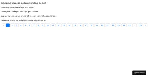create pagination in reactjs forked codesandbox