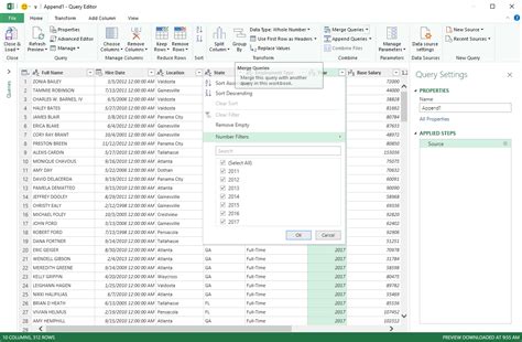 hot to combine data from multiple sheets using power query