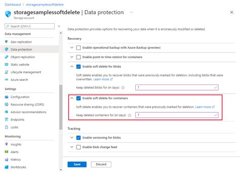 enable and manage soft delete for containers preview