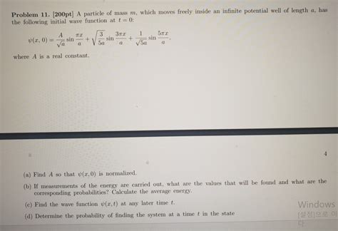 solved problem 11 [200pt a particle of mass m which mo