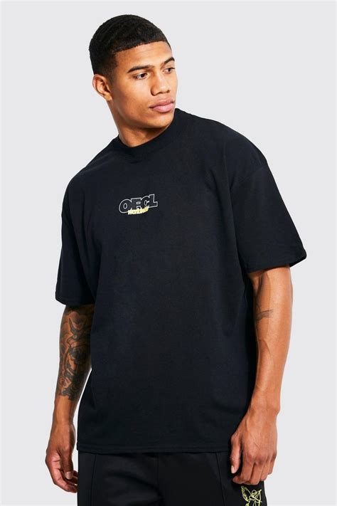 Oversized Extended Neck Ofcl T Shirt Boohoo Uk