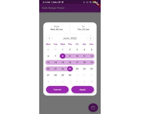 a cool datepicker built with flutter