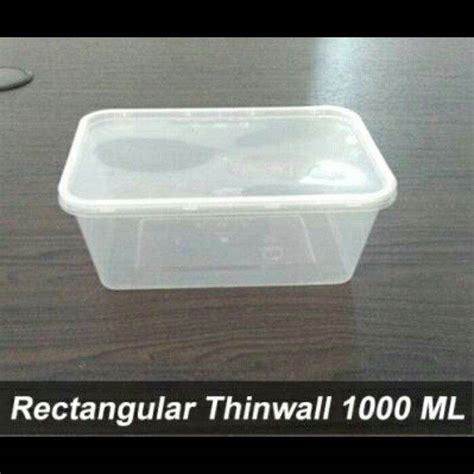 Isi 25 Pc Thinwall 1000 Ml Rec Kotak Makan Take Away Lunch Box
