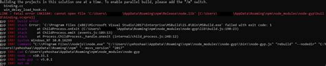 node js can t npm install serialport or node gyp rebuild offline