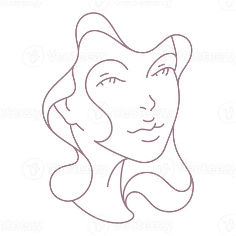 Woman Face Minimalist Line Art 48303671 Png