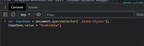 javascript how to set value of input field of extension on console of