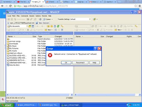 winscp ftp timeout detected hosting support infinityfree forum