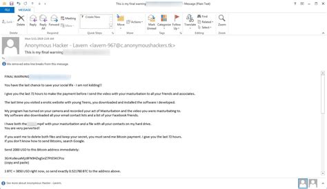 New Final Warning Sextortion Emails State Adult Sites Infected You