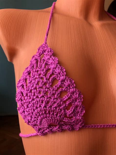 Sexy Crochet Bikini Set 2 Pieces Knitted Swimsuit With Thong Bottoms