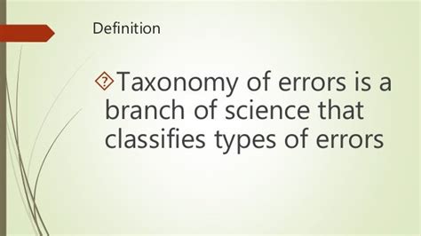 error taxonomies