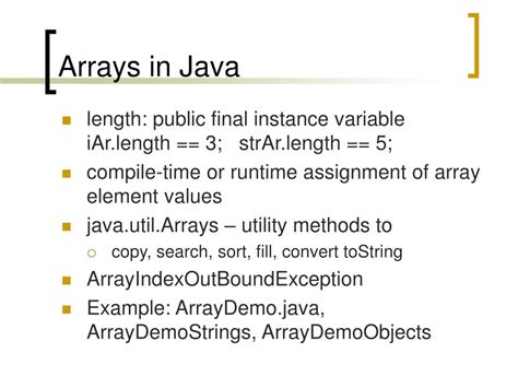 ppt jac444 intro to java arrays and vectors powerpoint
