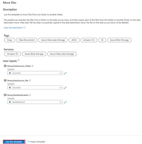 using templates in azure data factory
