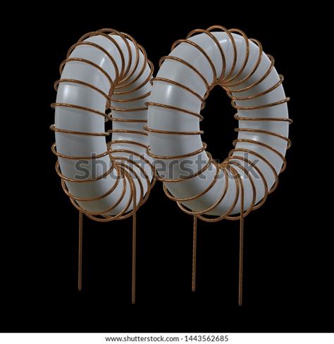 Toroidal Coil Inductor 3d Render Illustration Stock Illustration