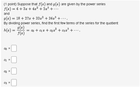 Solved 1 ﻿point ﻿suppose That F X ﻿and G X ﻿are Given By