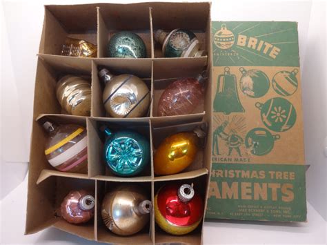 Shiny Brite Vintage Glass Ornaments In Box 8889 Etsy