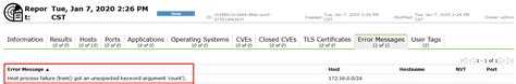 scans error on gvm 11 greenbone source edition gse greenbone