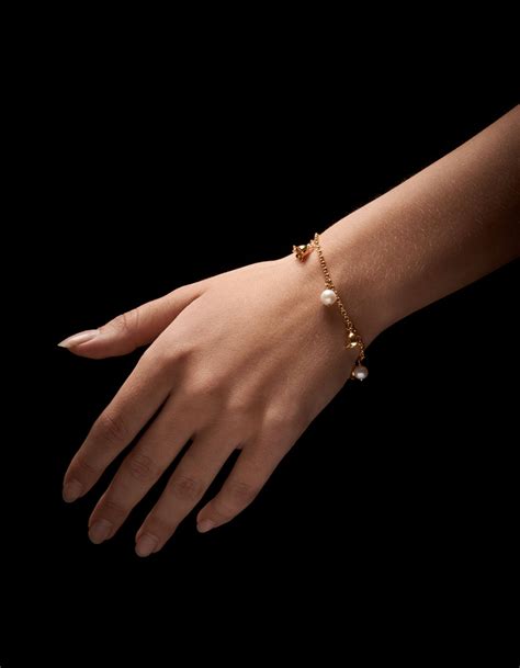 Gold Plated Bracelet With Freshwater Pearls Maria Nilsdotter