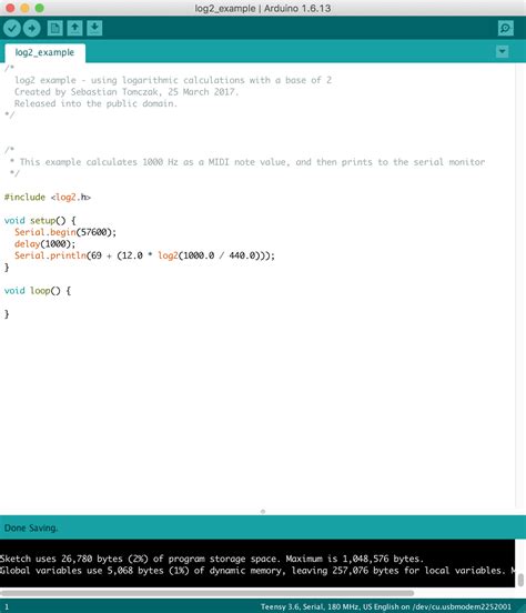 little scale log2 library for arduino