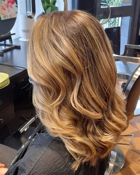Caramel Hair Color With Honey Blonde Highlights