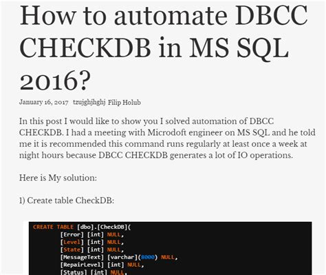 dbcc checkdb