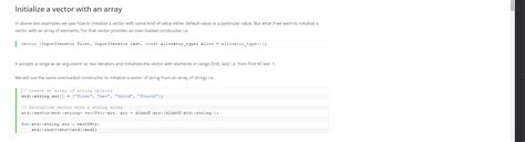 c creating a std vector from std string array stack overflow