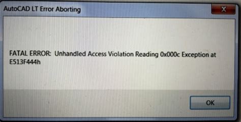 unhandled access violation reading 0x000c exception at e513f444h error