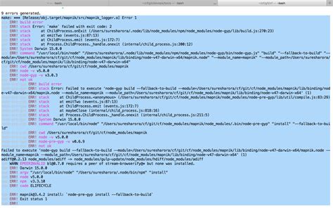 node js npm install is failing on mac os x stack overflow
