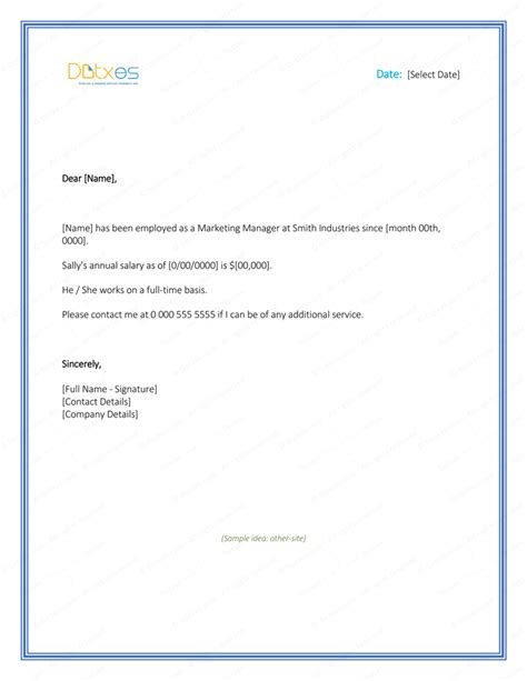 Employment Verification Letter 4 Printable Formats And Samples