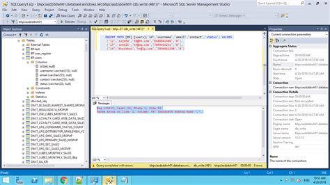 unable to insert multiple records in sql server using php