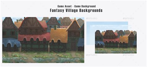 5 village 2d game backgrounds parallax and stackable by