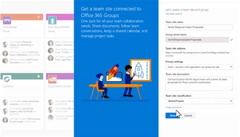 create connected sharepoint online team sites in seconds