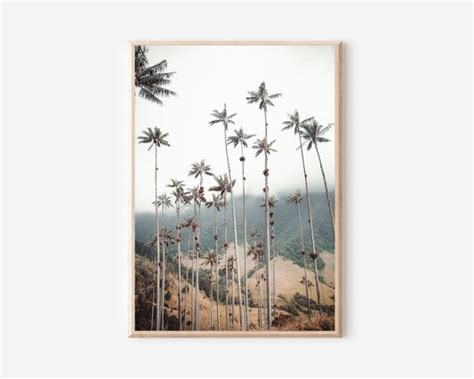 Palm Tree Print Tropical Beach Wall Art Pastel Beach Prints Etsy