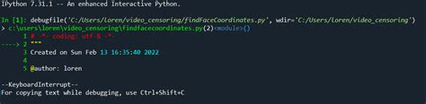 debugging python debugger in spyder stops at line 2 stack overflow