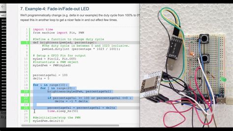 fade in fade out led pwm esp8266 micropython youtube