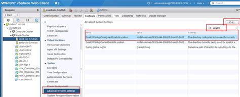 how to configure scratch partition in vmware esxi using web client