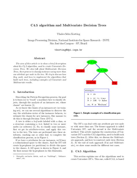 pdf c4 5 algorithm and multivariate decision trees
