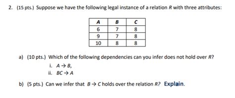 Solved 2 15 Pts Suppose We Have The Following Legal