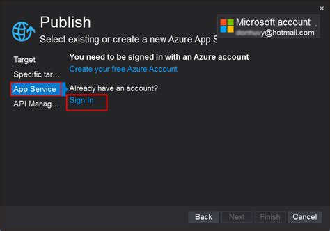 sql server i cannot sign in azure service from visual