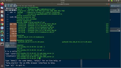 amazon aws educate install node js server on your amazon