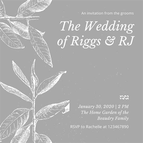 Free Same Sex Wedding Invitation Maker Canva