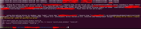 gateway timeout error outcoming when updating azure sql databases on
