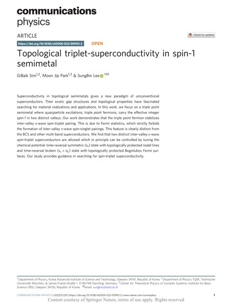 Pdf Topological Triplet Superconductivity In Spin 1 Semimetal