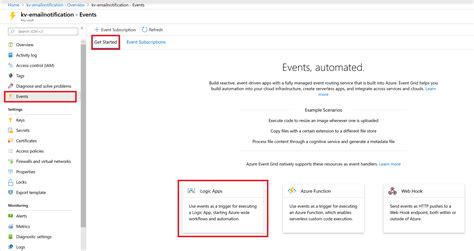 비밀의 key vault 상태가 변경될 때 이메일 보내기 microsoft docs