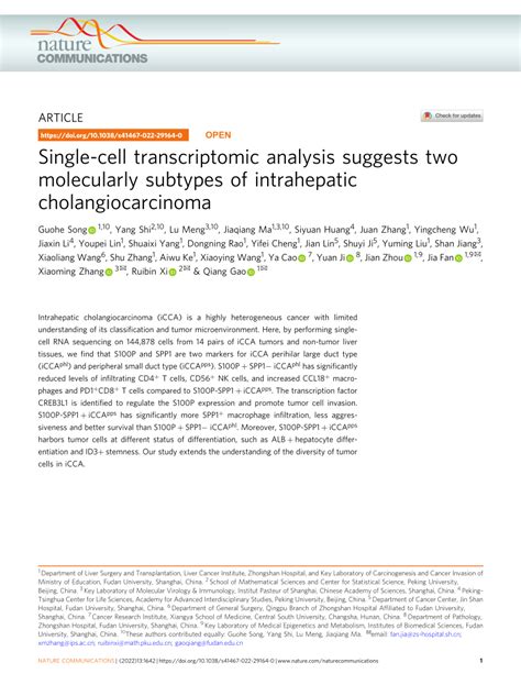 Pdf Single Cell Transcriptomic Analysis Suggests Two Molecularly
