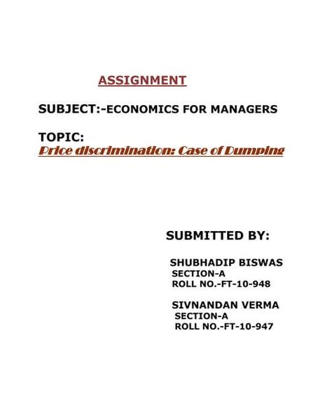 Price Discrimination In Airline Industry
