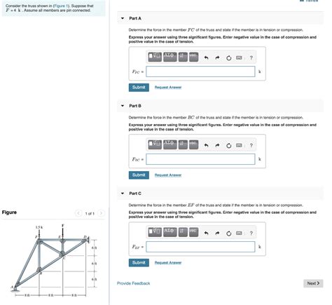 solved review consider the truss shown in figure 1