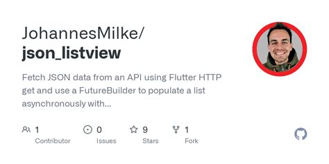 github johannesmilke json listview fetch json data from an api using